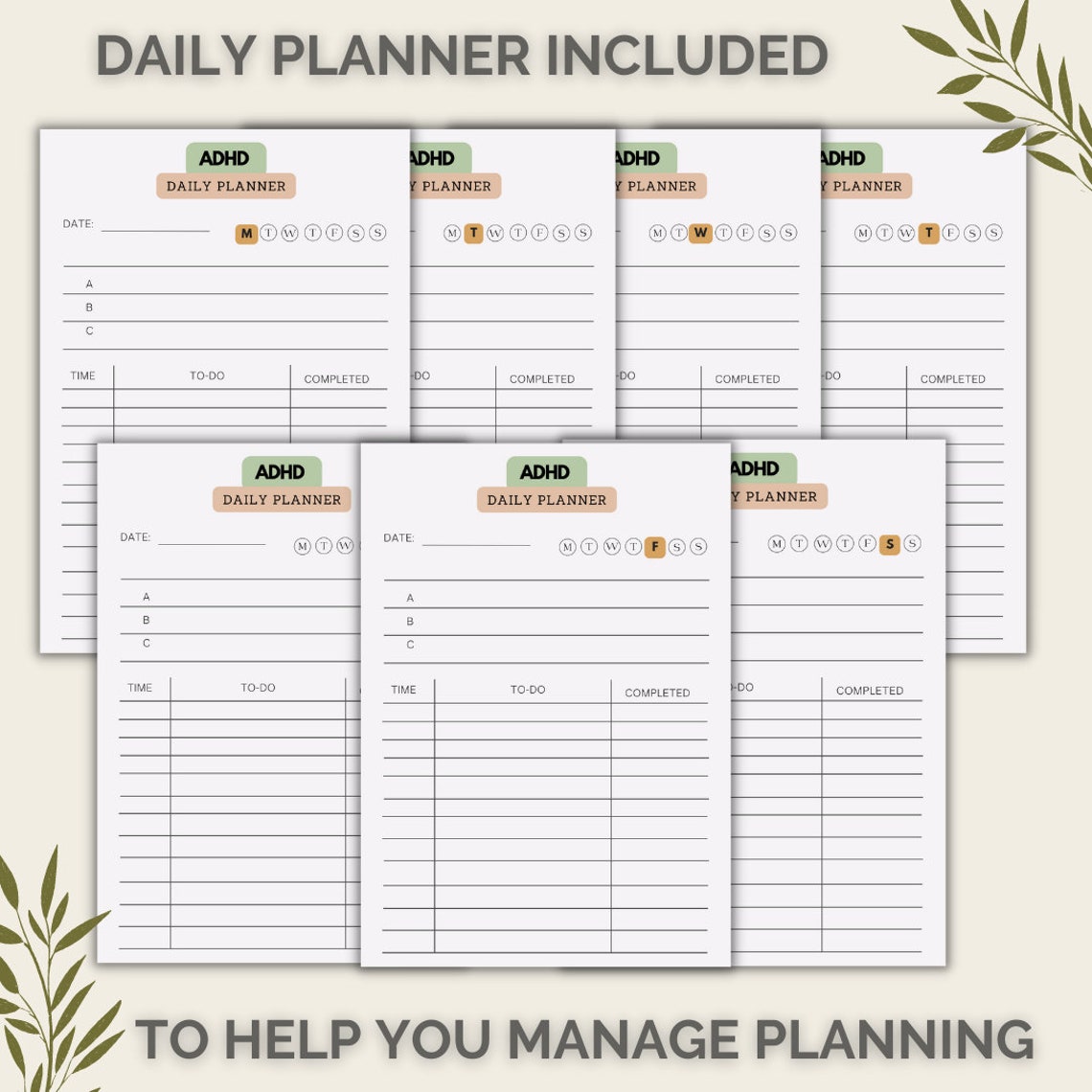 ADHD Printable Planner, Adhd Worksheets, CBT Worksheets, Therapy ...