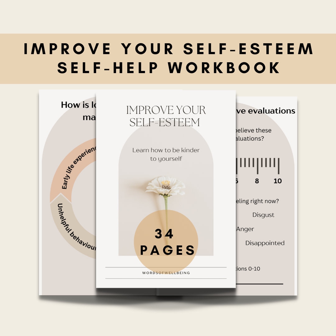 Improve Your Self-esteem Workbook, Therapy Workbook, CBT Worksheets ...