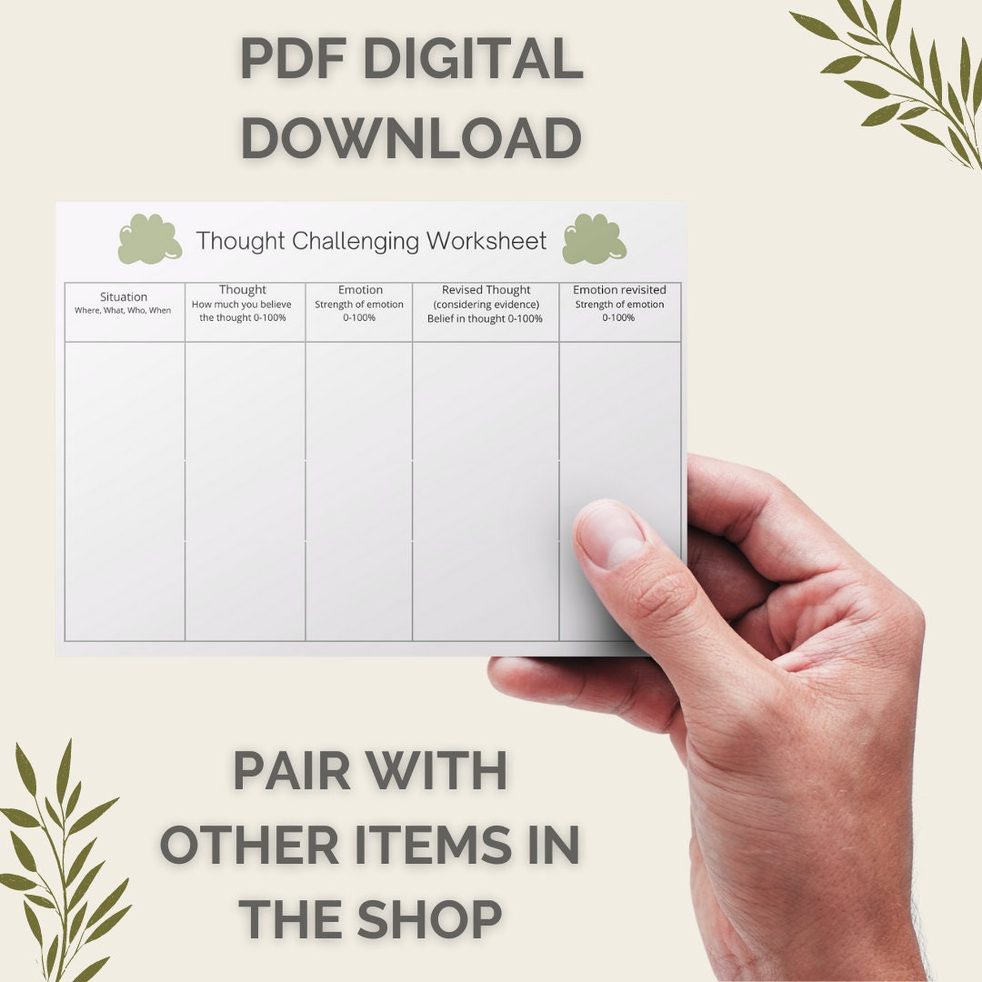 Challenge Your Thoughts CBT Worksheets, Therapy Worksheets, Self-help ...