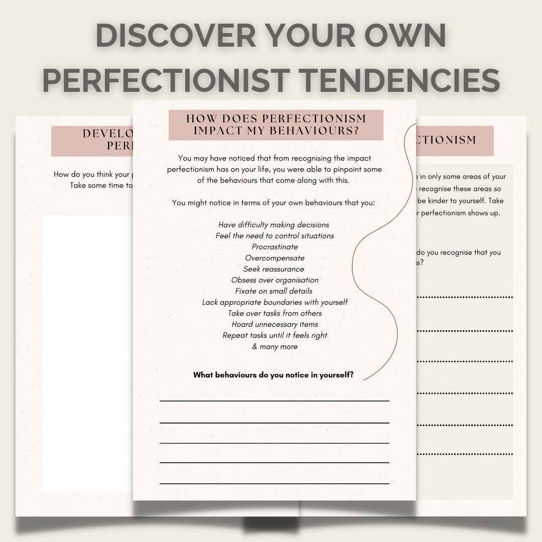 Manage Your Perfectionism Workbook, Perfectionism CBT Workbook, Therapy ...