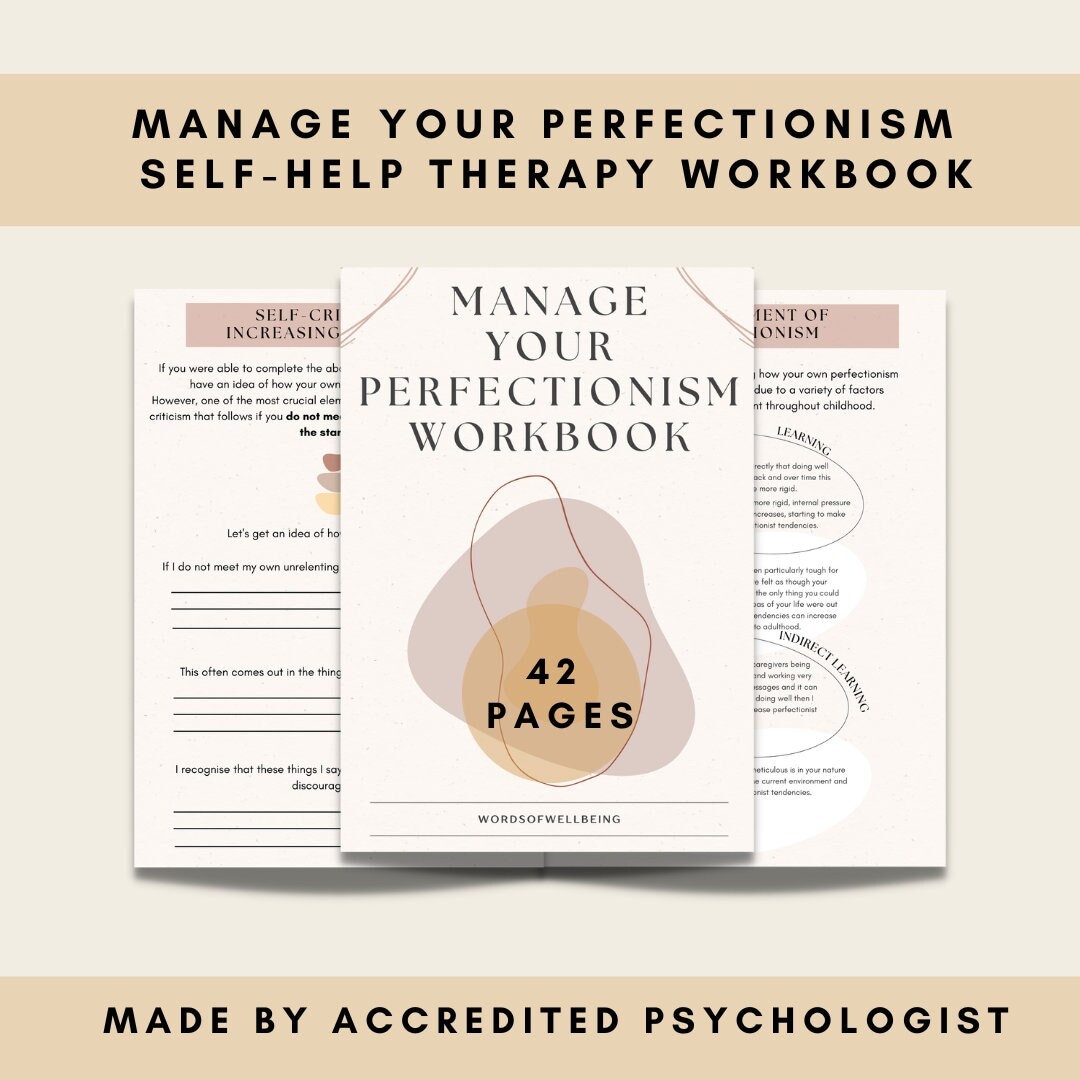 Manage Your Perfectionism Workbook: CBT Therapy (PDF Digital Download ...