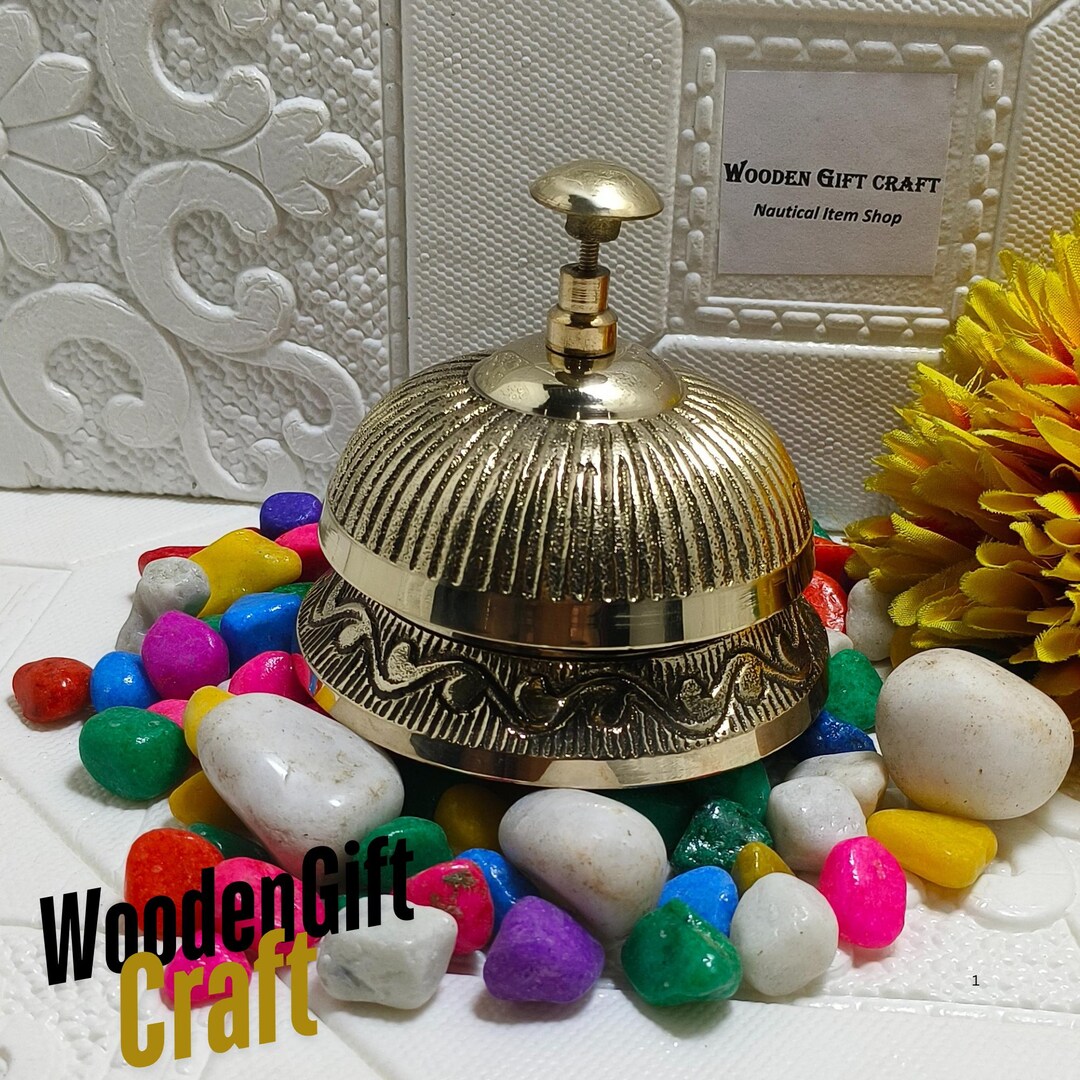 Handcrafted Brass Desk Bell | Call Bell for Reception, Office & Hotel ...