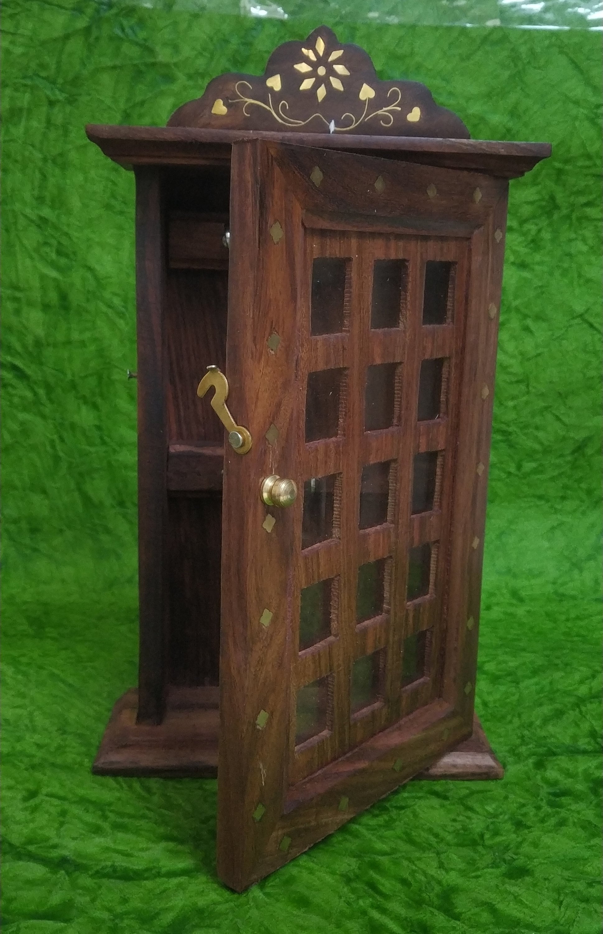 Handcrafted Wooden Key Holder Box in Rich Brown Finish - Elegant and ...