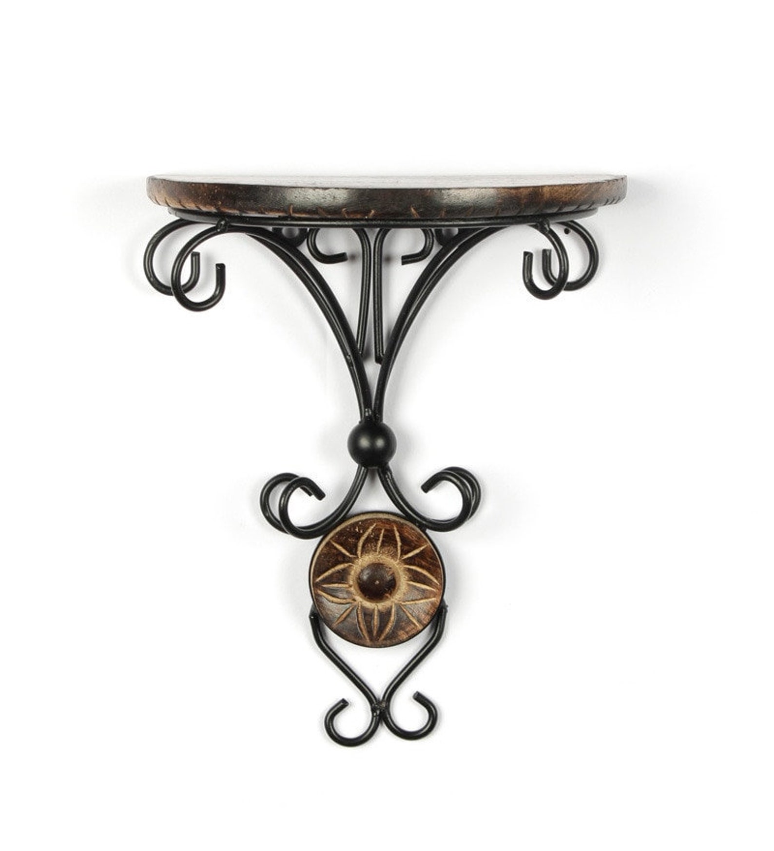 Wooden Wrought Iron Wall Shelves Wall Bracket Wood/new Design Wooden ...