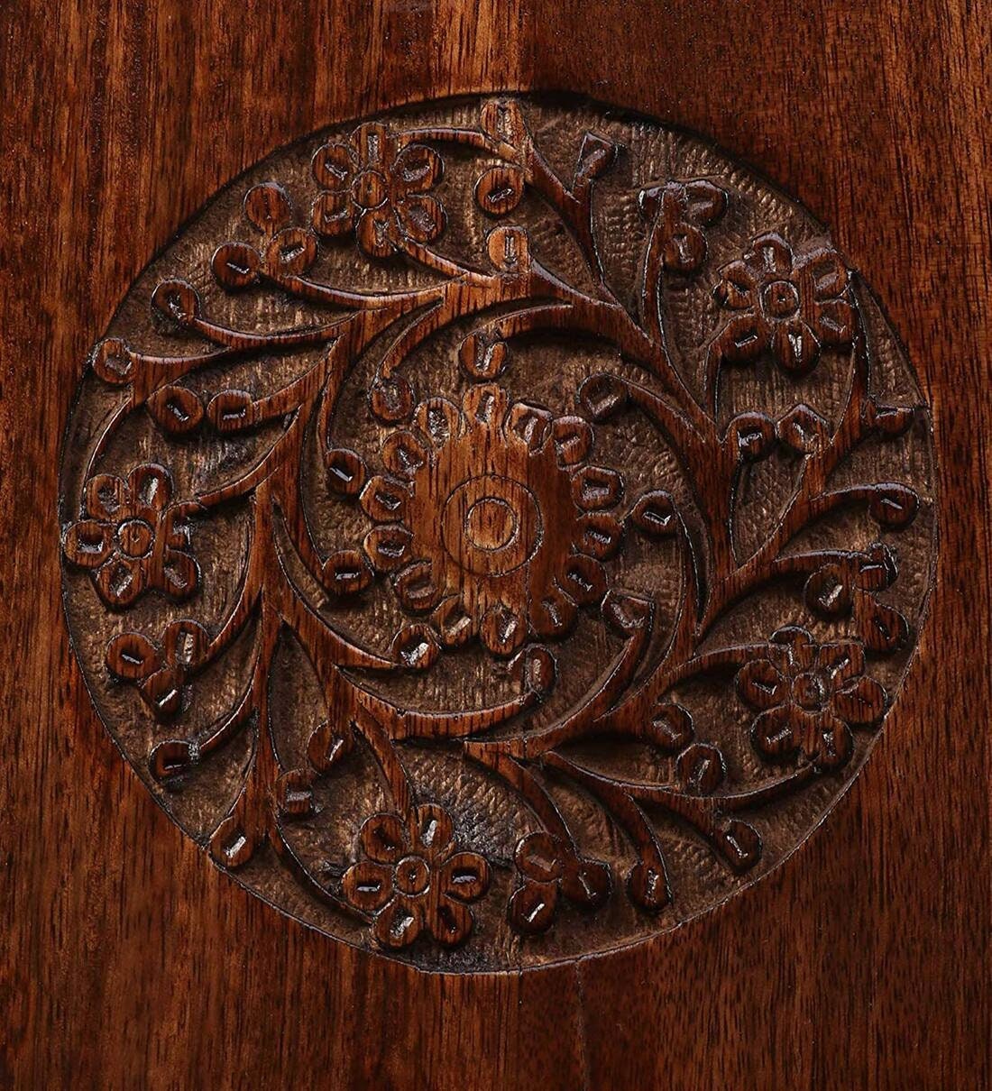 Wooden Carving Square Stool Brown Color Stool, Foot Stool, Riser ...