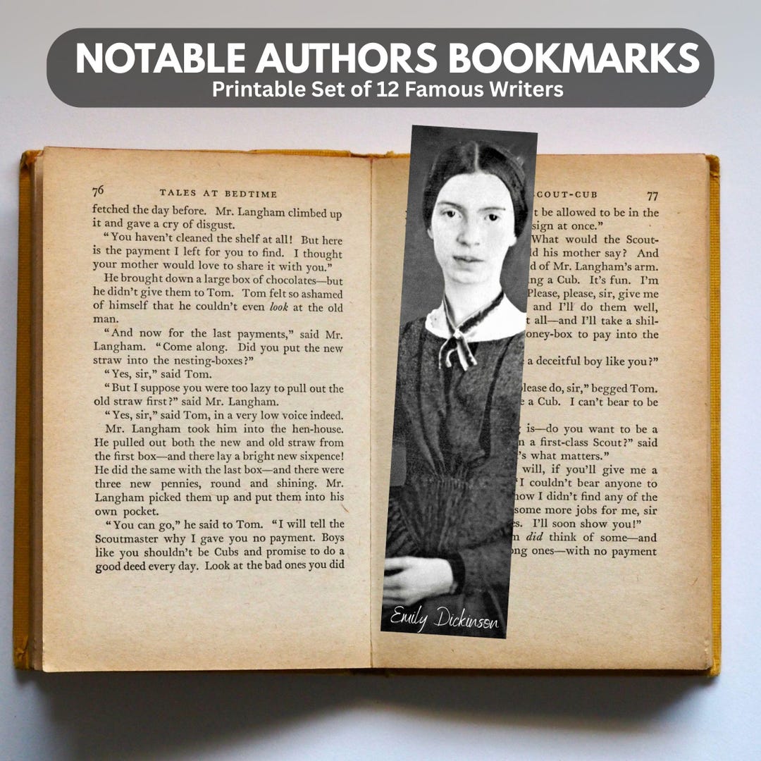 Notable Authors Printable Bookmarks | 12 Famous Writers of the 19th ...