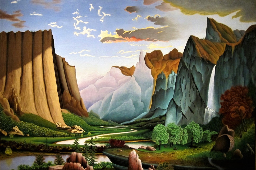 Printable Yosemite Landscape Wall Art Painting, Landscape Wall Decor ...