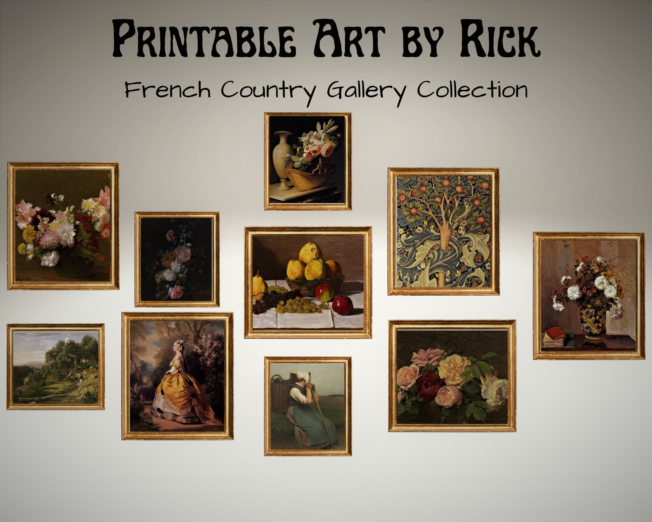 10 French Country Gallery Wall Prints, Maximalist Wall Art Gallery, 10 ...