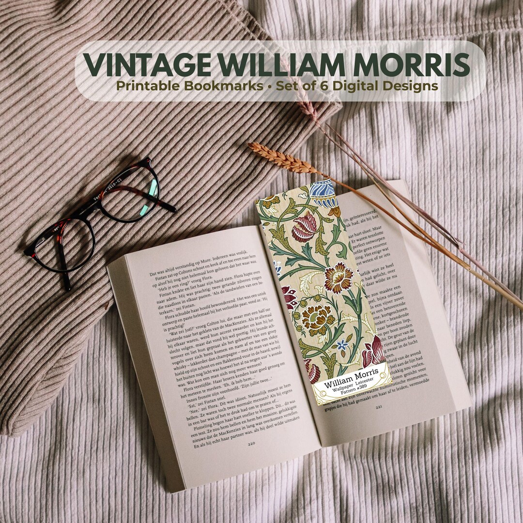 William Morris Printable Bookmarks | Set of 6 Digital Download ...