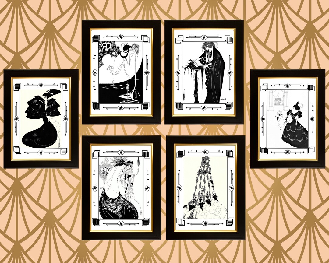 Digitally Downloadable Wall Art Set of 6 | Aubrey Beardsley Prints ...