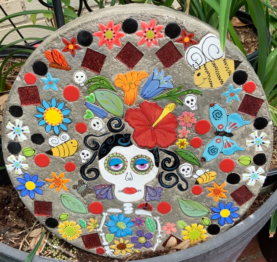 14 Mosaic Stepping Stone bones & Flowers 173 - Etsy