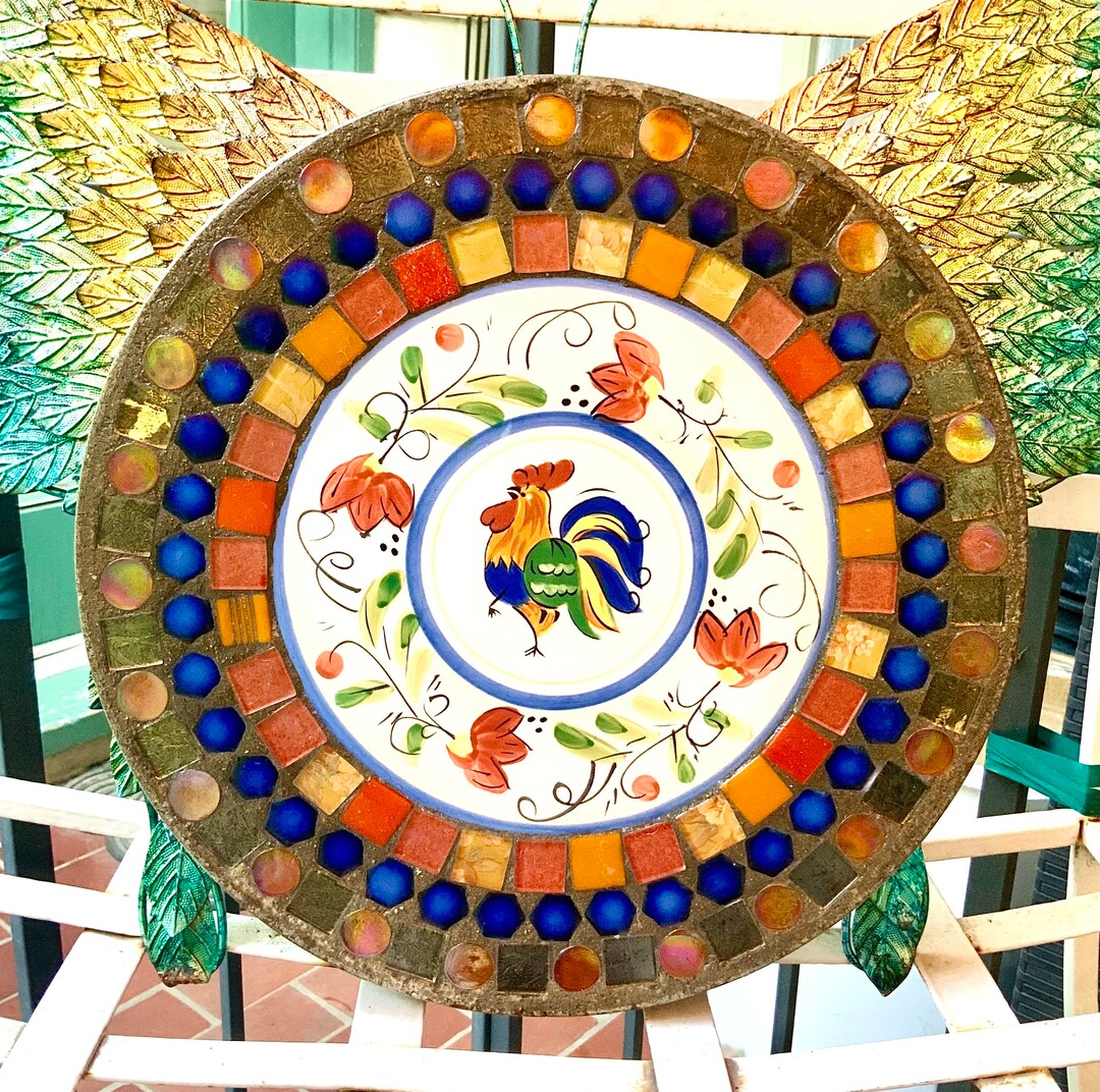 14” Mosaic Stepping Stone “colorful Rooster” #127 - Etsy