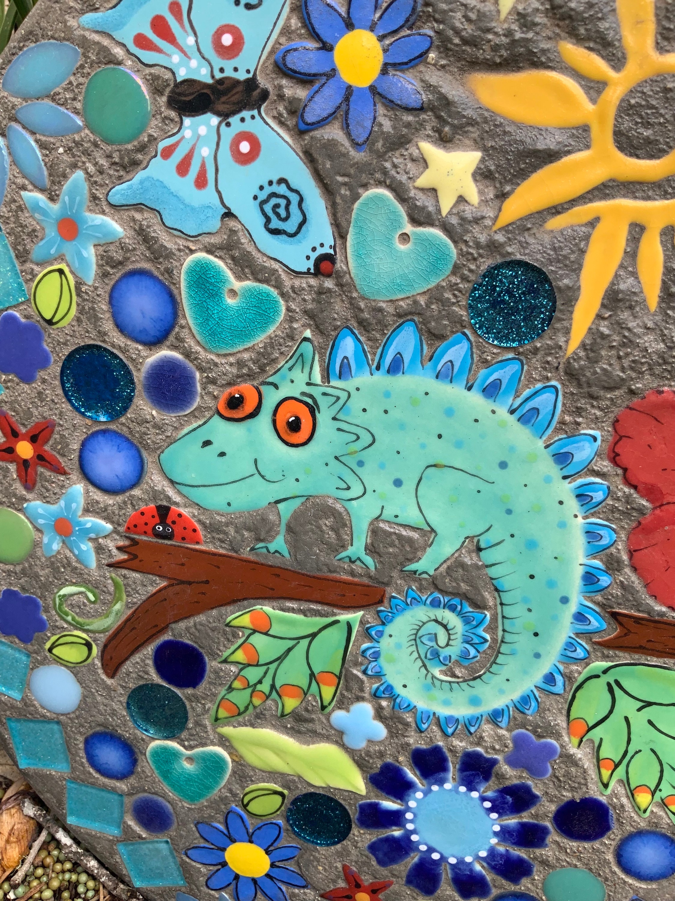 14 Mosaic Stepping Stone lizard Happiness 171 - Etsy