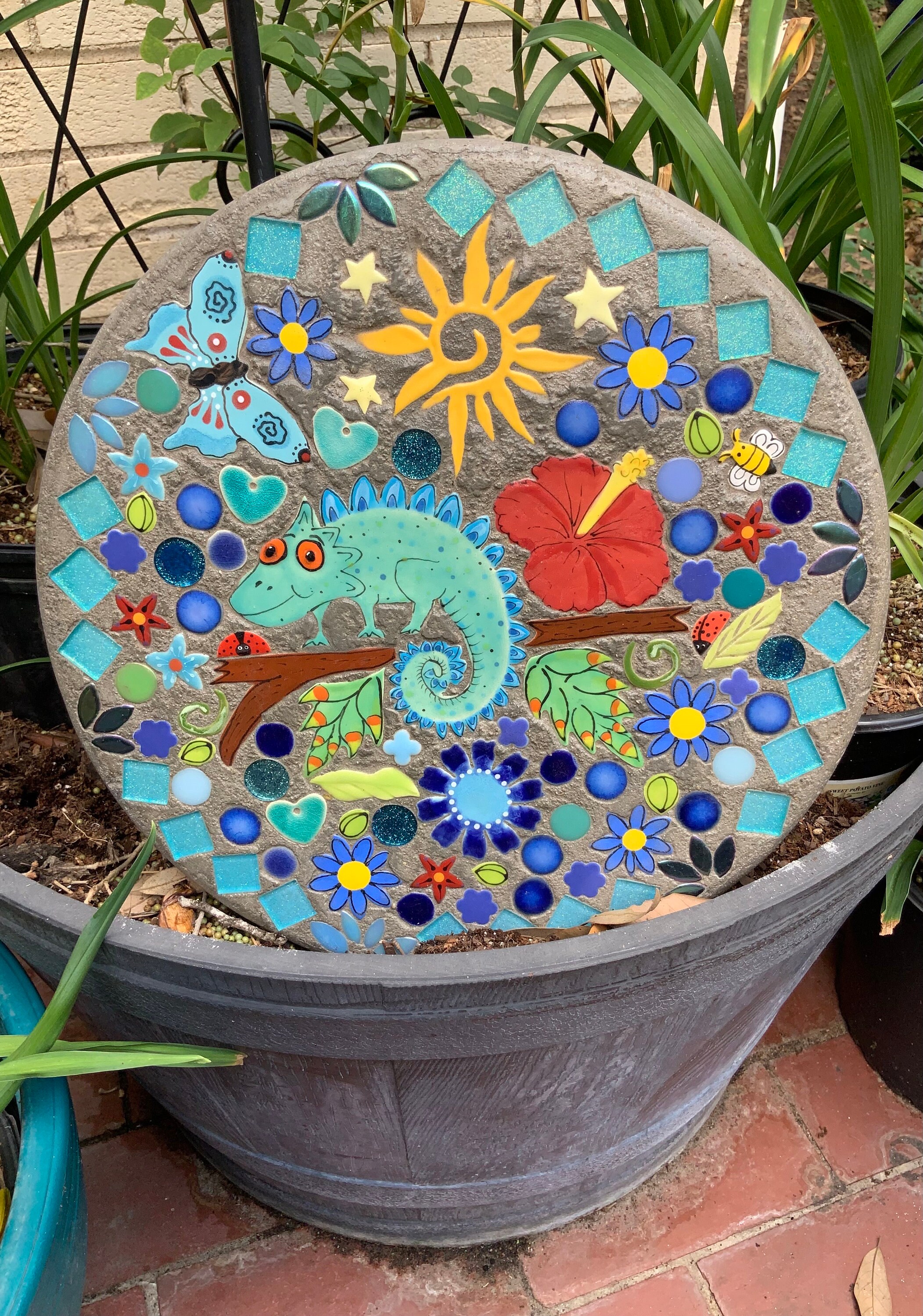 14 Mosaic Stepping Stone lizard Happiness 171 - Etsy