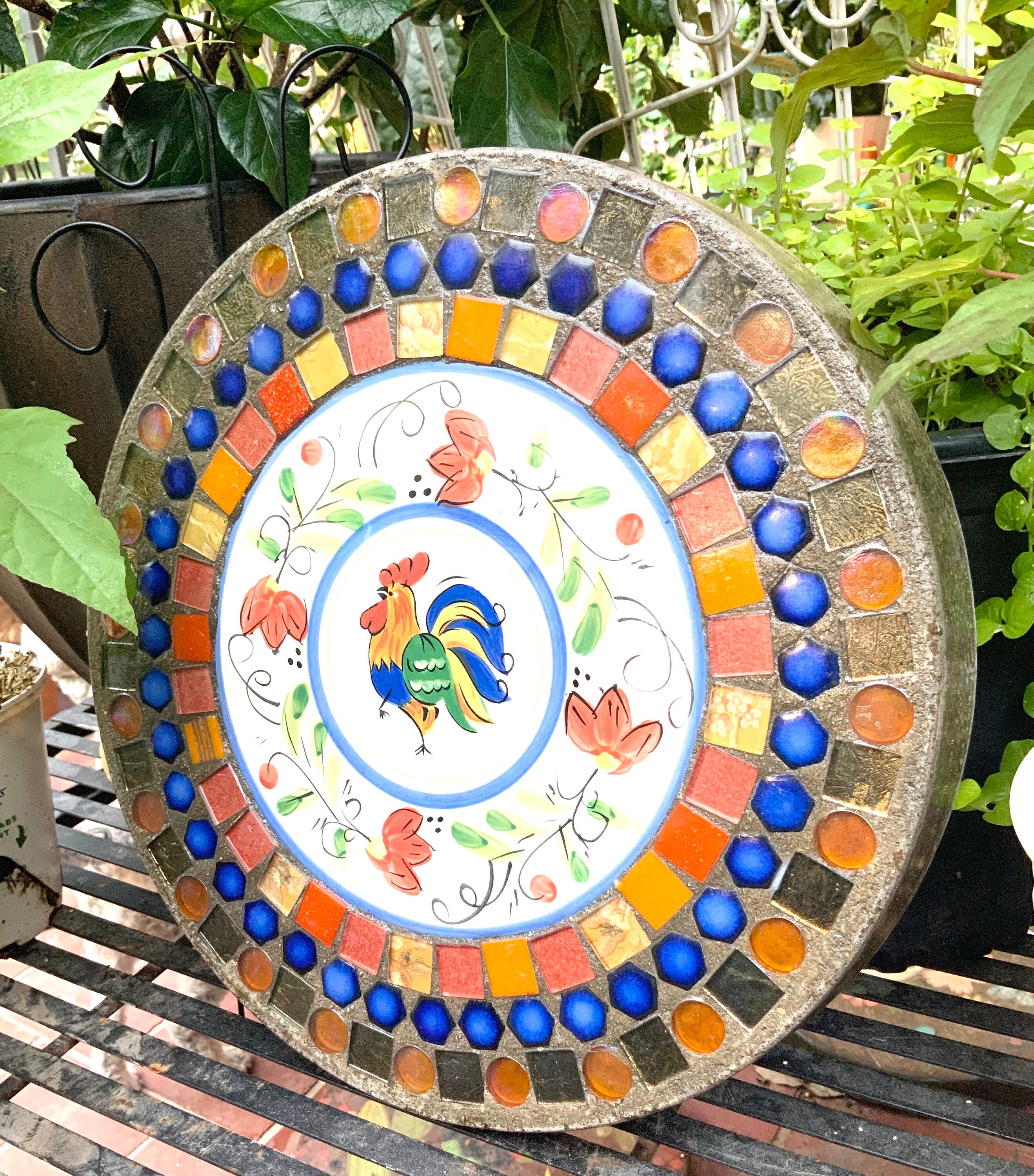 14” Mosaic Stepping Stone “colorful Rooster” #127 - Etsy