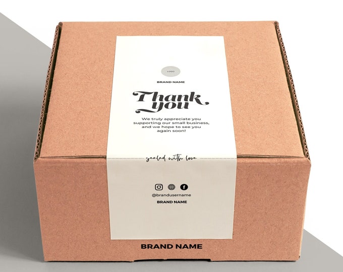 Editable Box Label Template Canva, Custom Packaging Labels, Order ...