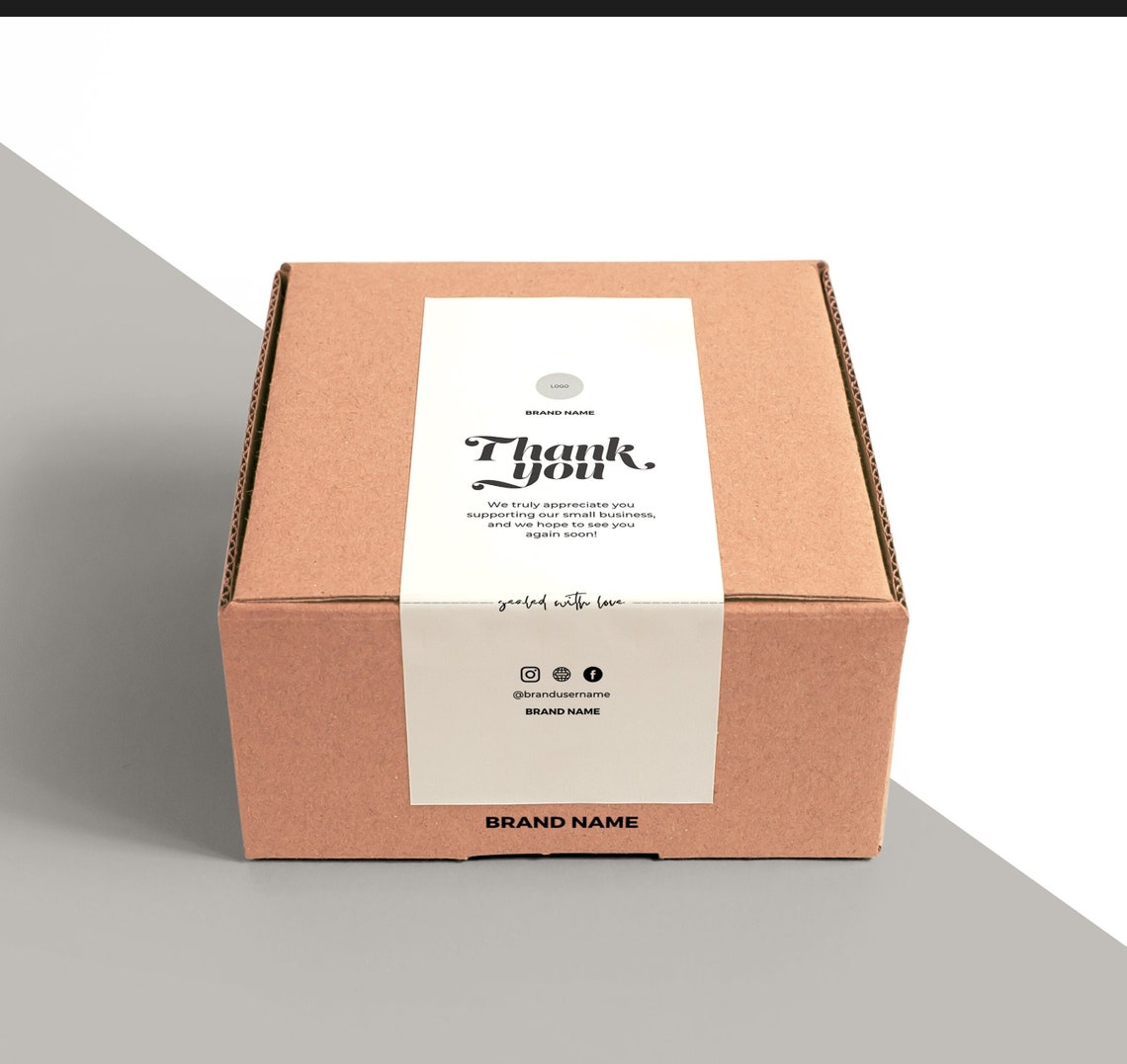 Editable Box Label Template Canva, Custom Packaging Labels, Order ...