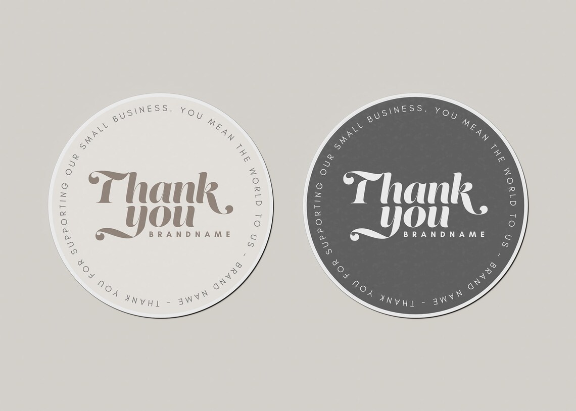 EDITABLE Thank You Sticker, Digital Thank You Label Template, Thank You ...