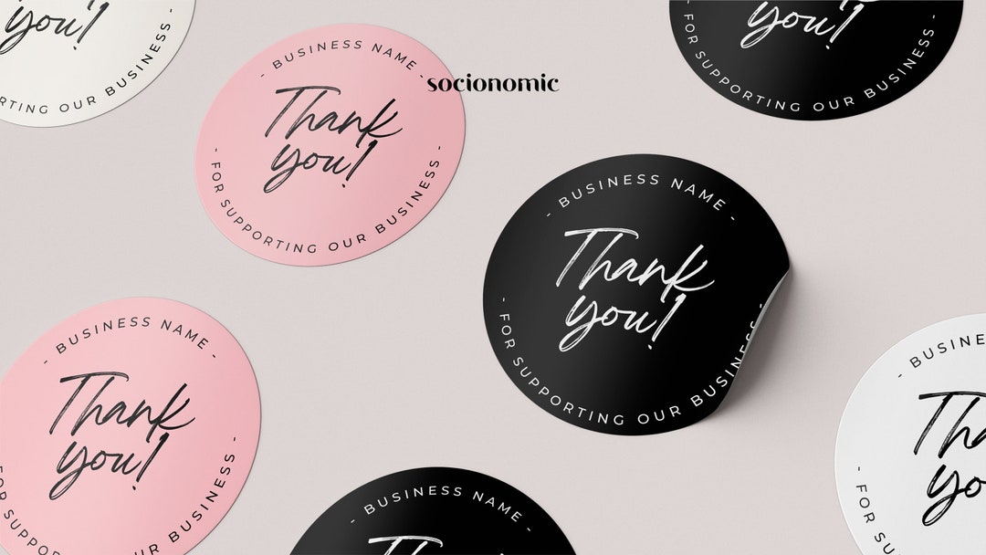 EDITABLE Thank You Sticker, Digital Thank You Label Template, Thank You ...