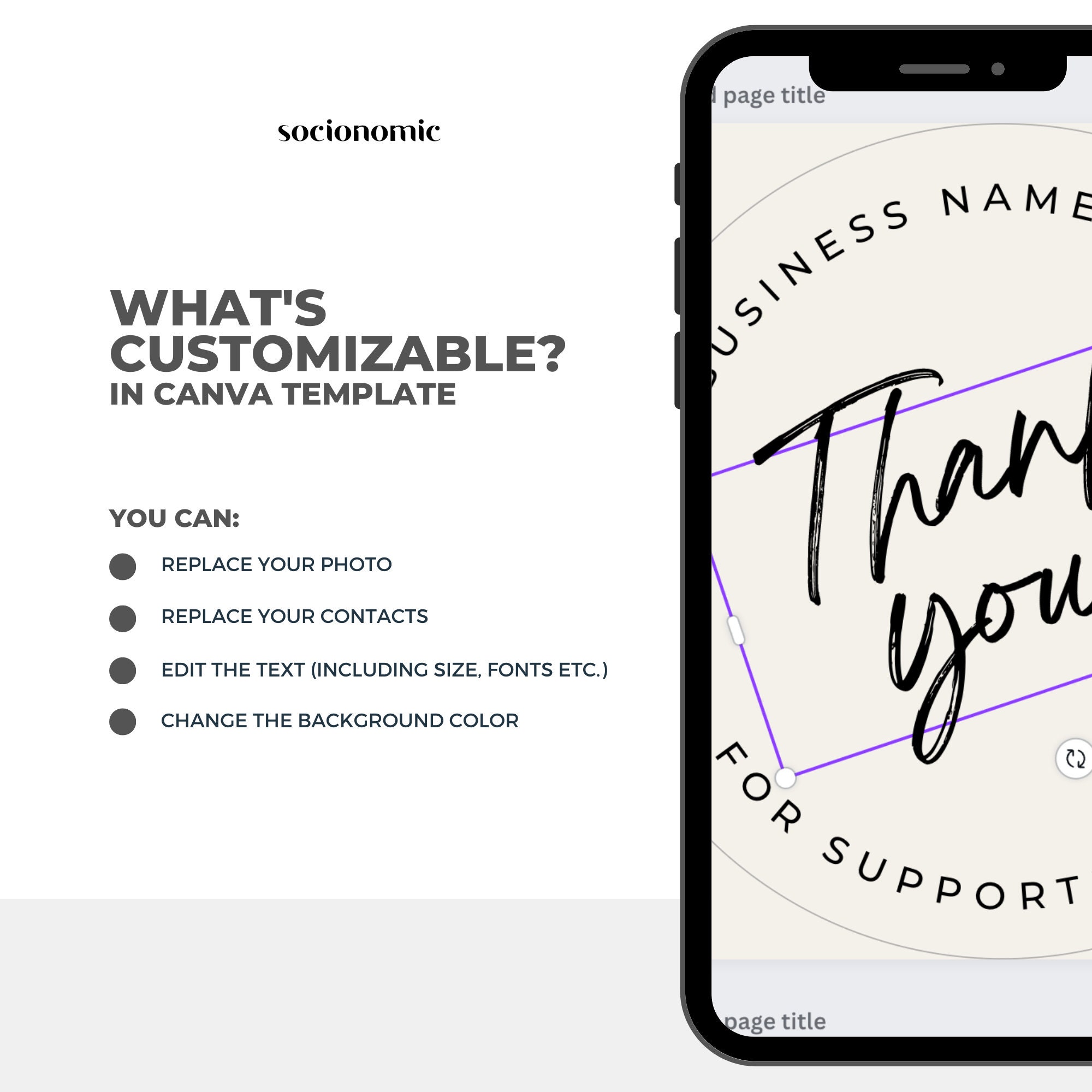 Editable Thank You Sticker Digital Thank You Label Template Thank You