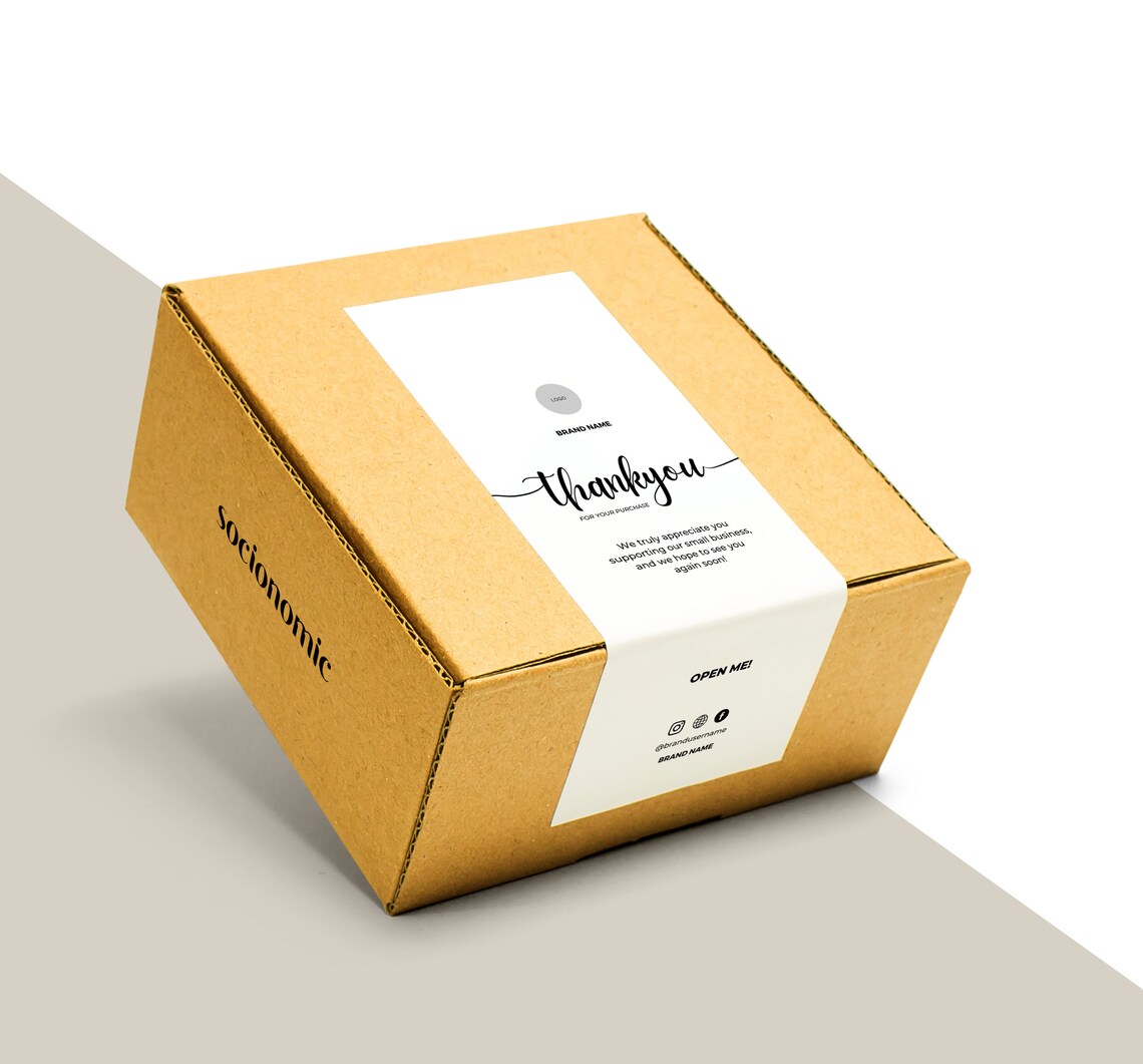 Editable Box Label Template Canva, Custom Packaging Labels, Order ...