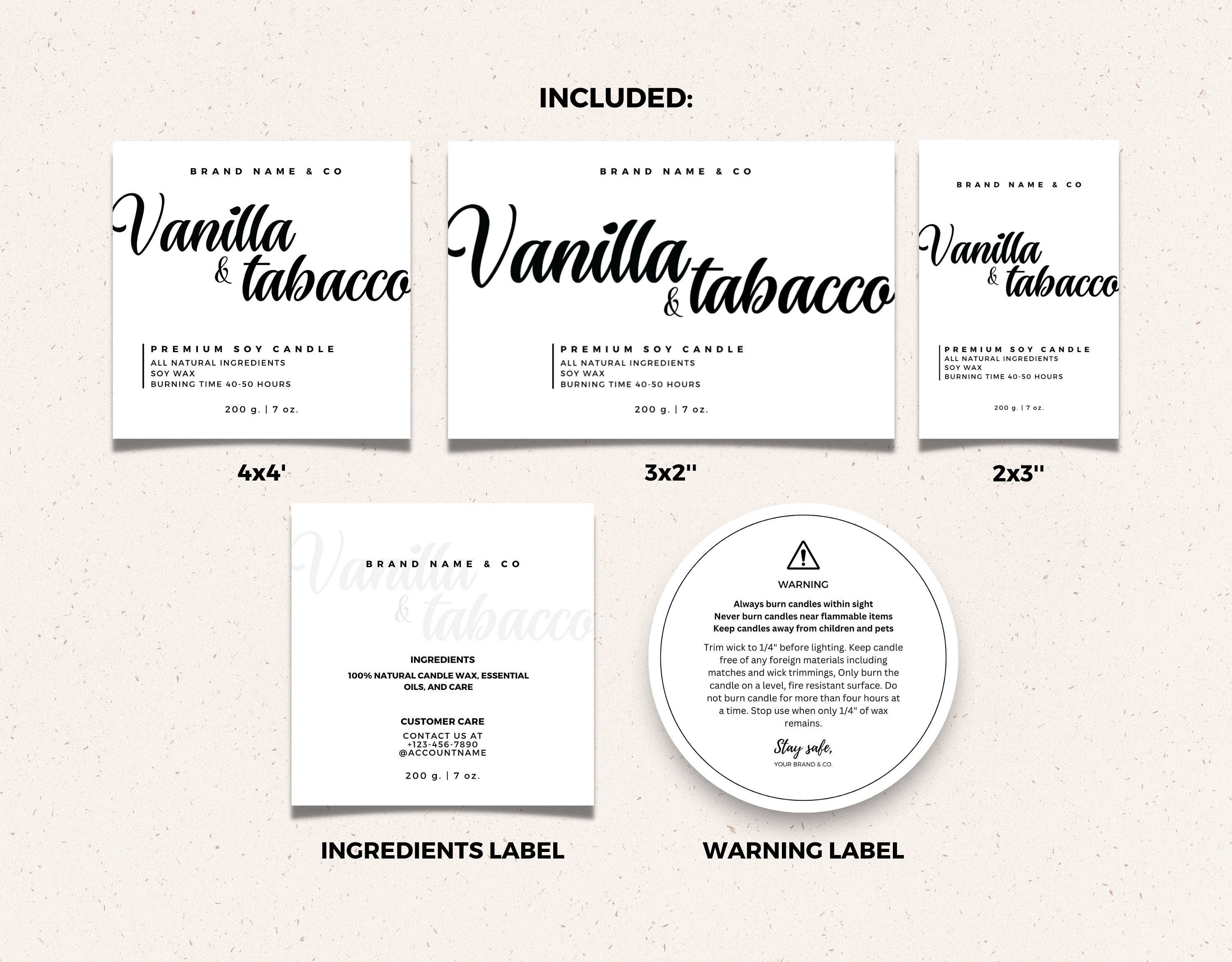 Editable Printable Candle Label Template, Editable Candle Label ...
