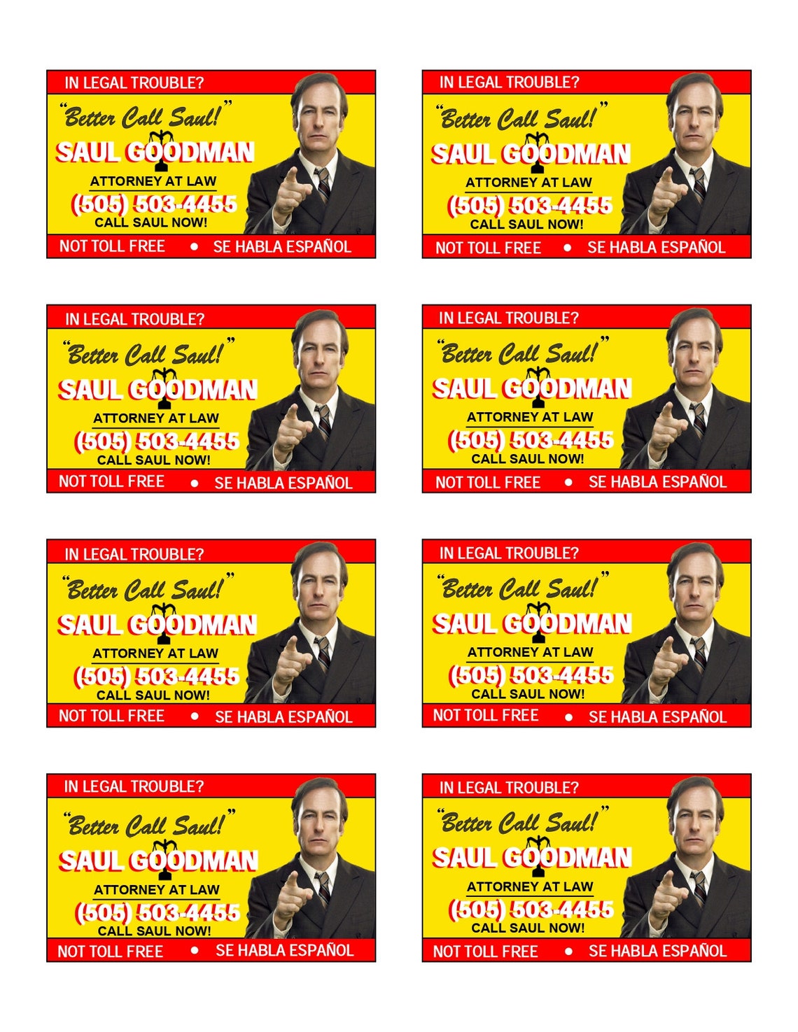 Better Call Saul Style Printable Business Card - Etsy