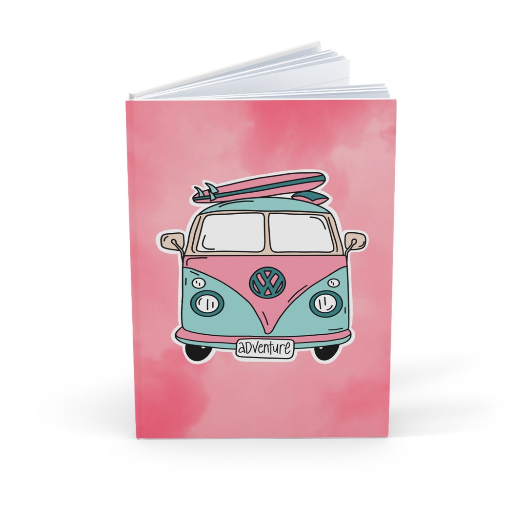 Teal and Pink VW Bus Journal - Etsy