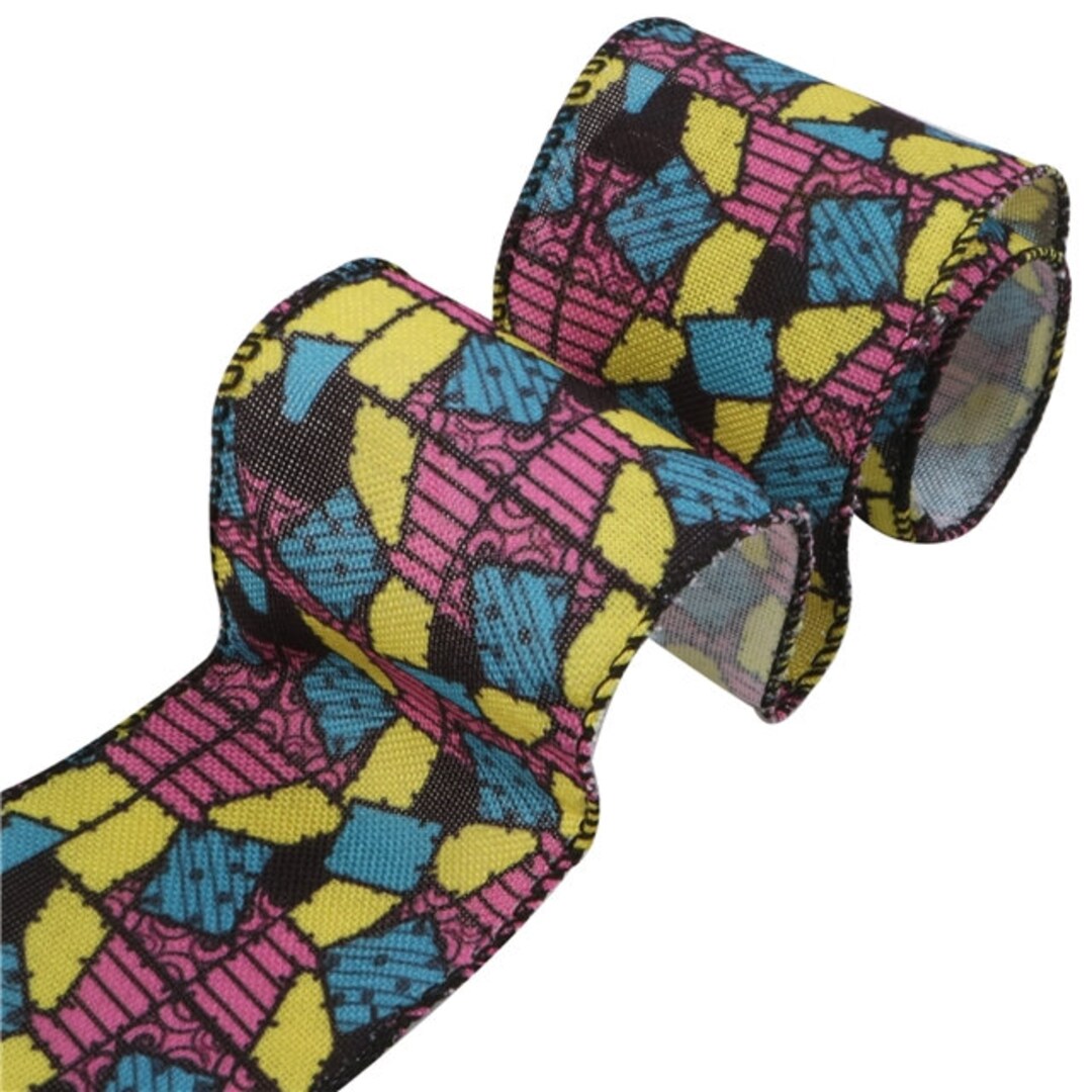 Nightmare Before Christmas Sally Dress Print 2" Wired Flax Ribbon - Etsy