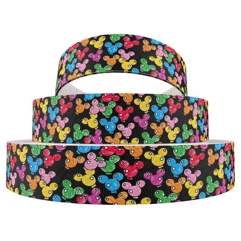 Disney Mickey Mouse Head Balloons 3 Grosgrain Ribbon - Etsy