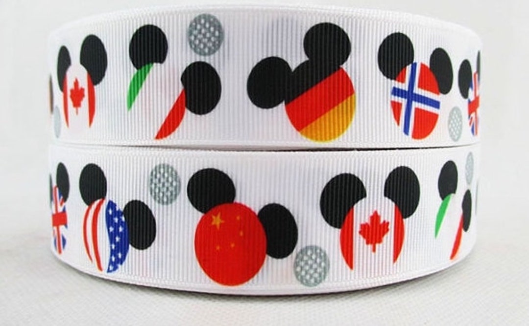 Disney Epcot Mickey Icons Around the World 1" Grosgrain Ribbon - Etsy