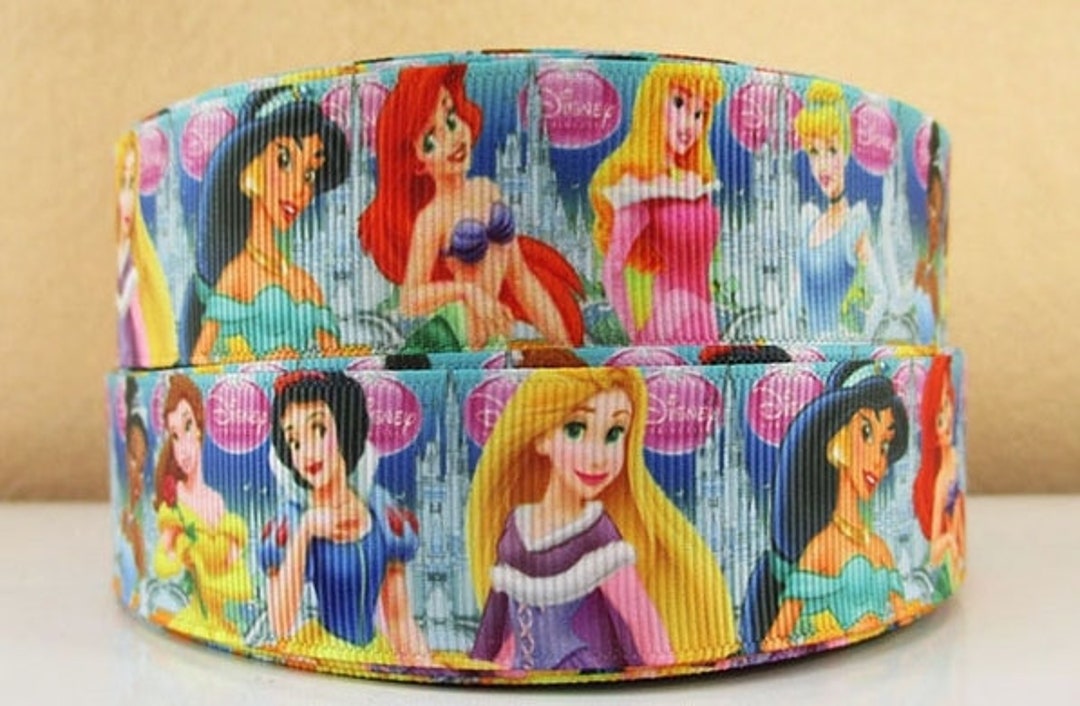 Disney Princesses 1" or Grosgrain Ribbon | Rapunzel, Snow White, Ariel ...