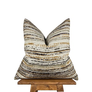 Brown Earthy Tones Textured Pillow Cover, Boho Couch Cushion 20x20 ...