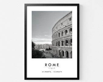 Rome Wall Art Print, Minimalistic Colosseum Poster, Modern Travel ...
