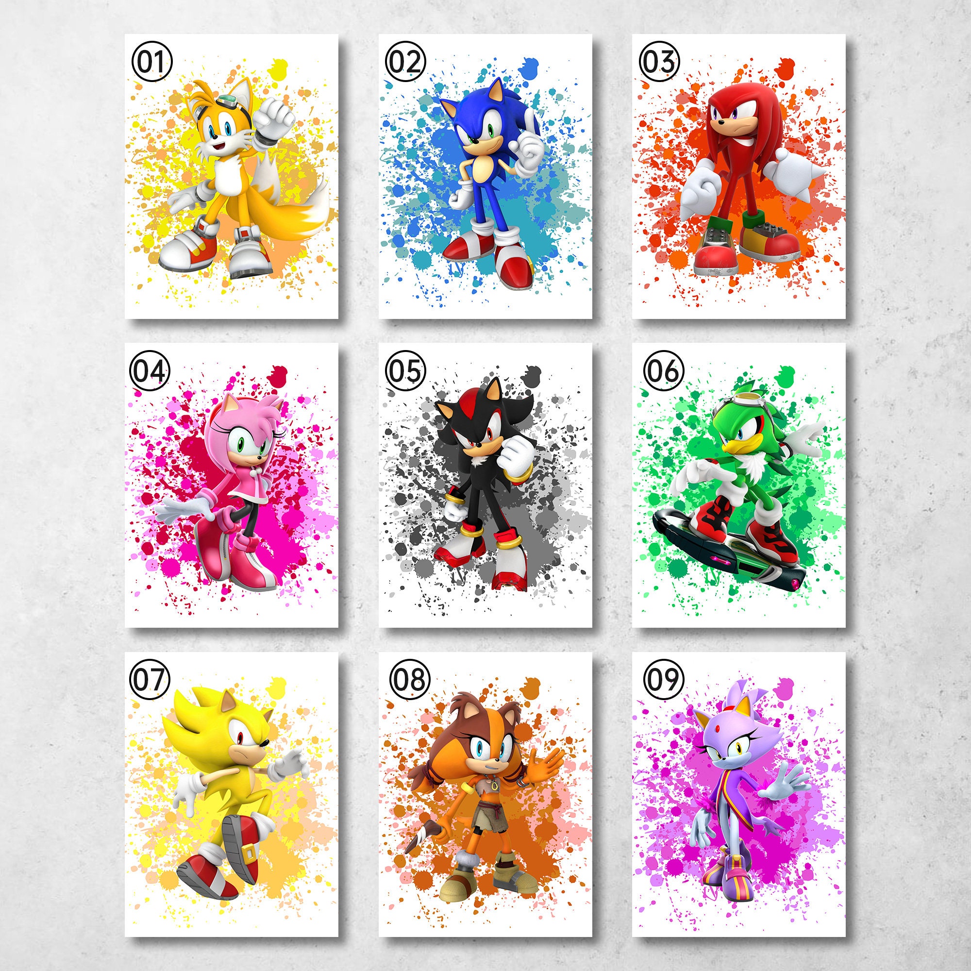 Sonic Poster,sonic Watercolor Art Print Poster,action Adventure Gameing ...