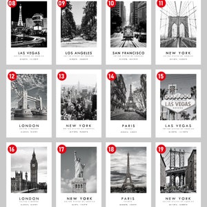 Custom City Landmarks Prints in Black & White,country Prints, Travel ...