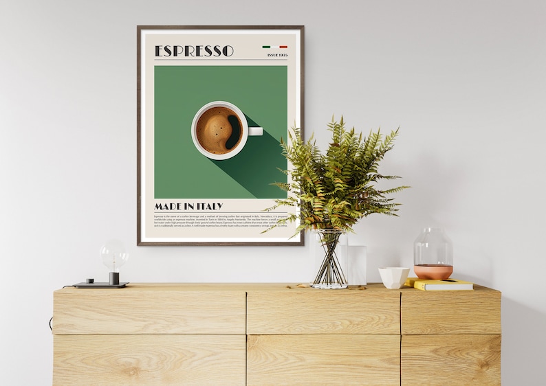 Modern Coffee Art Prints, Kitchen Wall Decor (digital Download Set of 4 ...