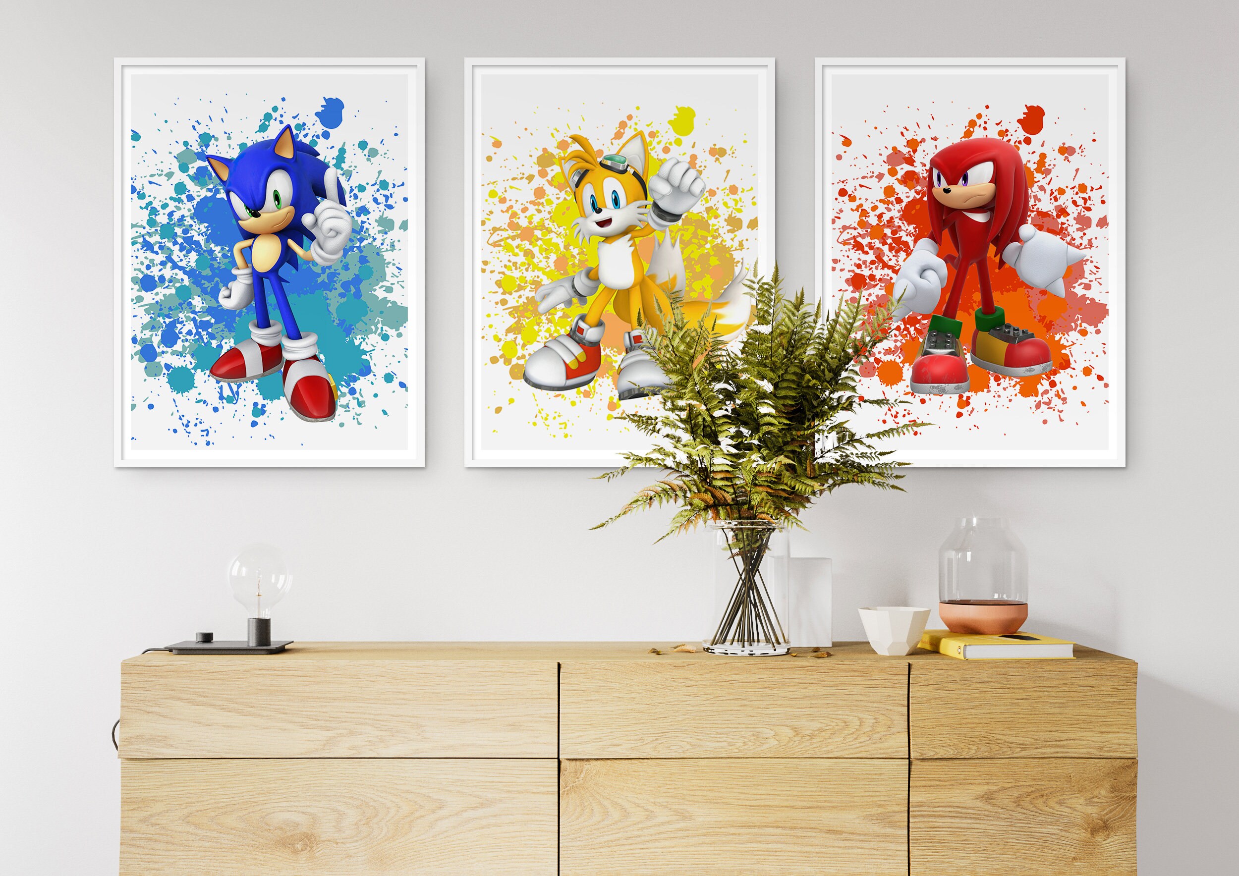 Set of 3 Sonic Postersonic Watercolor Art Print Posteraction - Etsy
