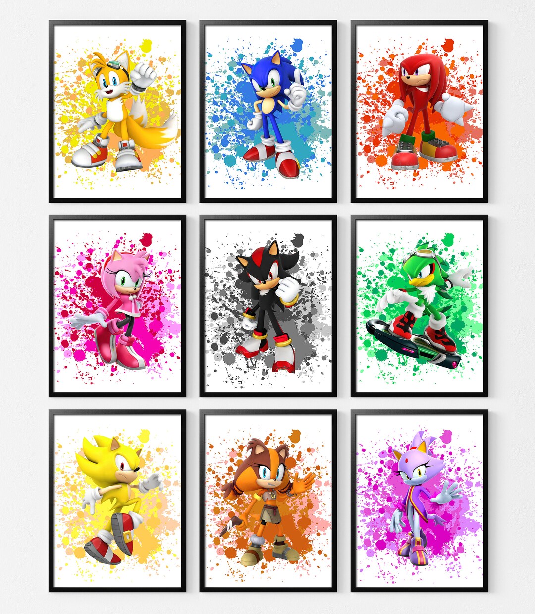 Sonic Poster,sonic Watercolor Art Print Poster,action Adventure Gameing ...