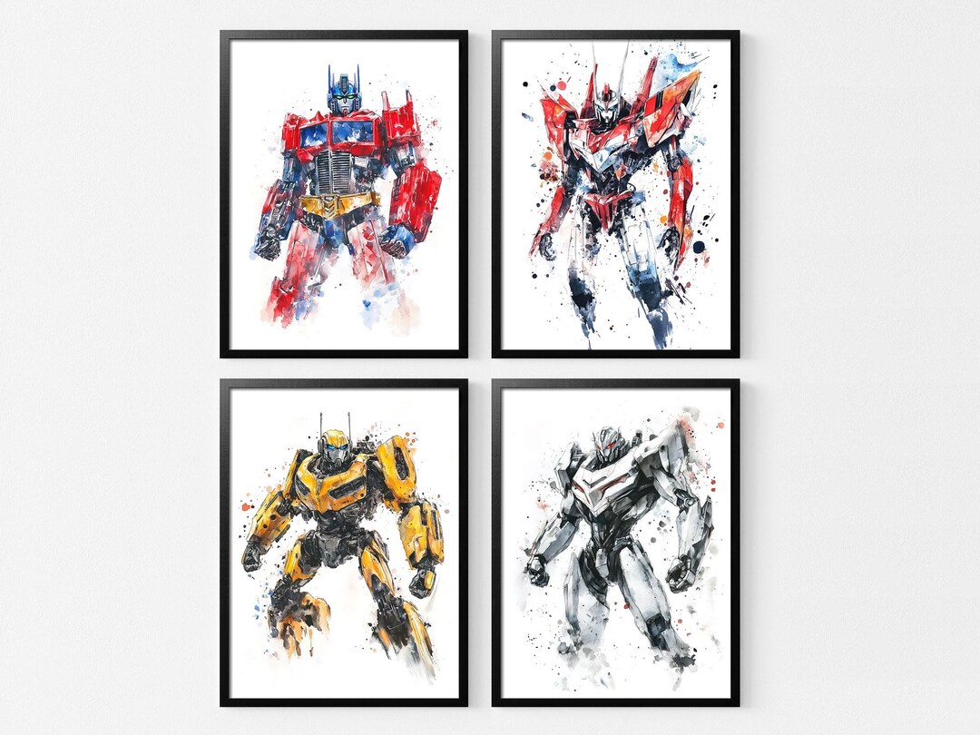 Watercolor Transformers Print Set: Kids Room Decor (digital Download ...