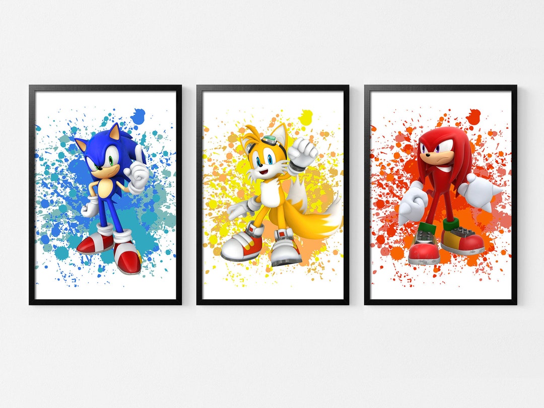 Set of 3 Sonic Poster,sonic Watercolor Art Print Poster,action ...