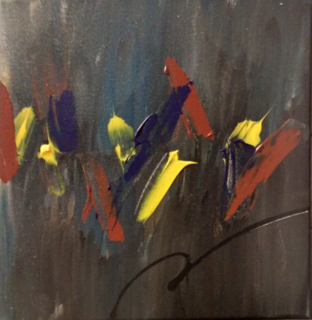 PLAYING in MUD PUDDLES - Original 12x12 Acrylic Abstract Wall Art - Etsy