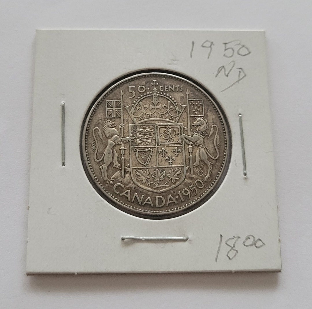 1950 King George VI Fifty Cent Canadian Coin - Etsy