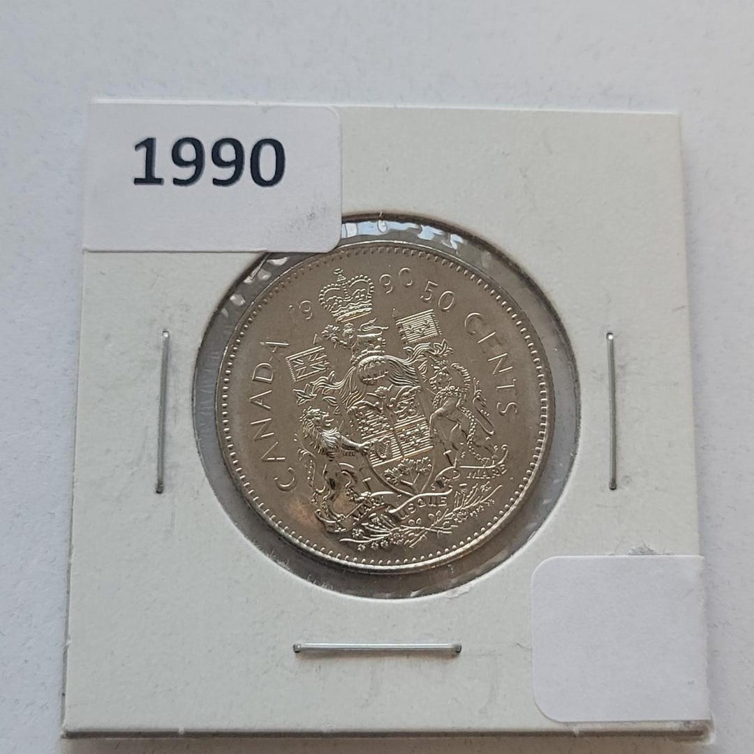 1990 Queen Elizabeth II Fifty Cent Coin - Etsy