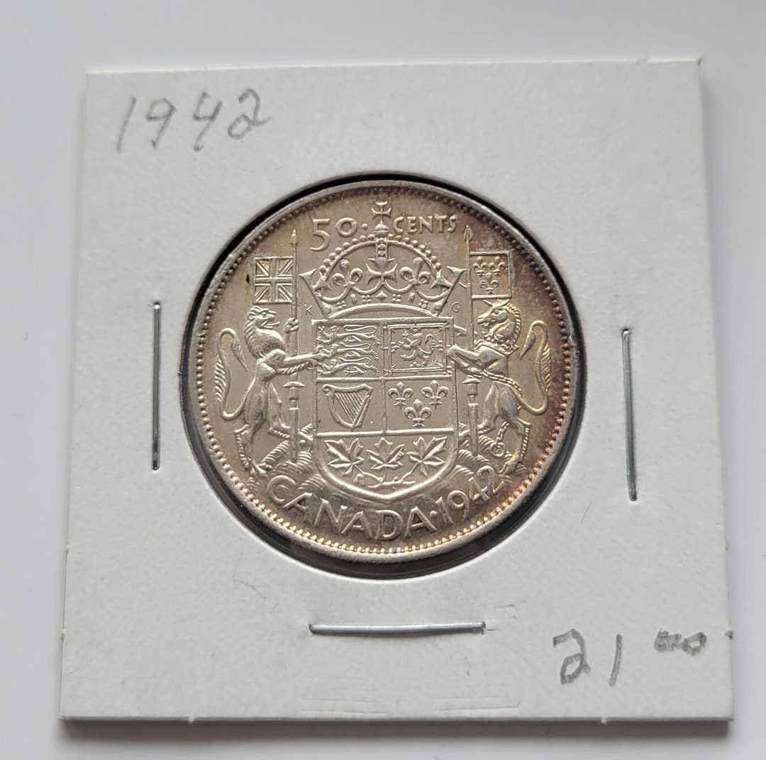 1942 King George VI Fifty Cent Canadian Coin - Etsy