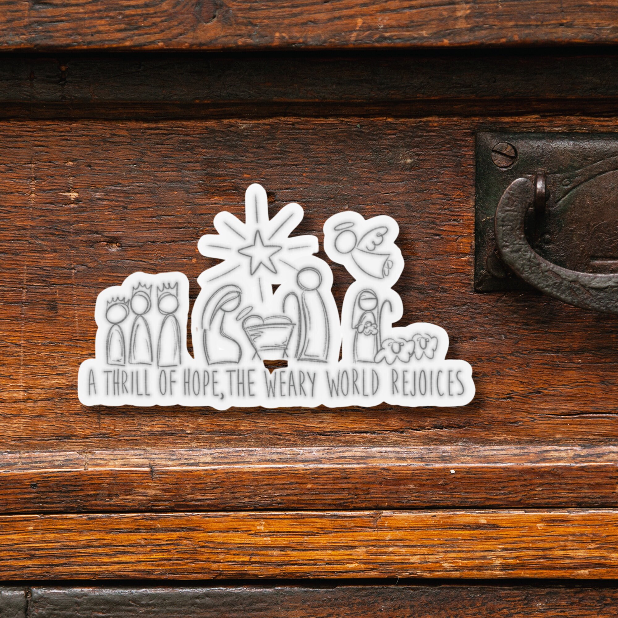 Nativity Sticker A Thrill of Hope Nativity Sticker Christmas - Etsy