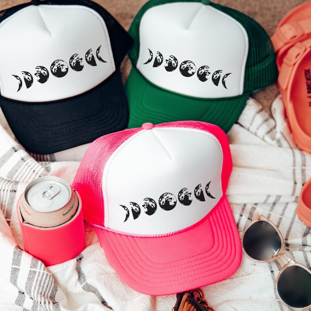 Moon Phase Trucker Hat Phases of the Moon Cap Lunar Cycle Hat Moon ...