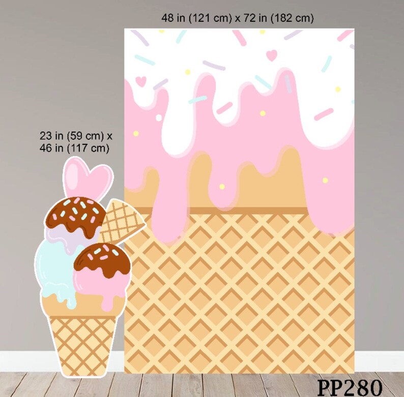 SWEETS ICE CREAM Party Props Backdrops 4MM Coroplast Cutouts - Etsy