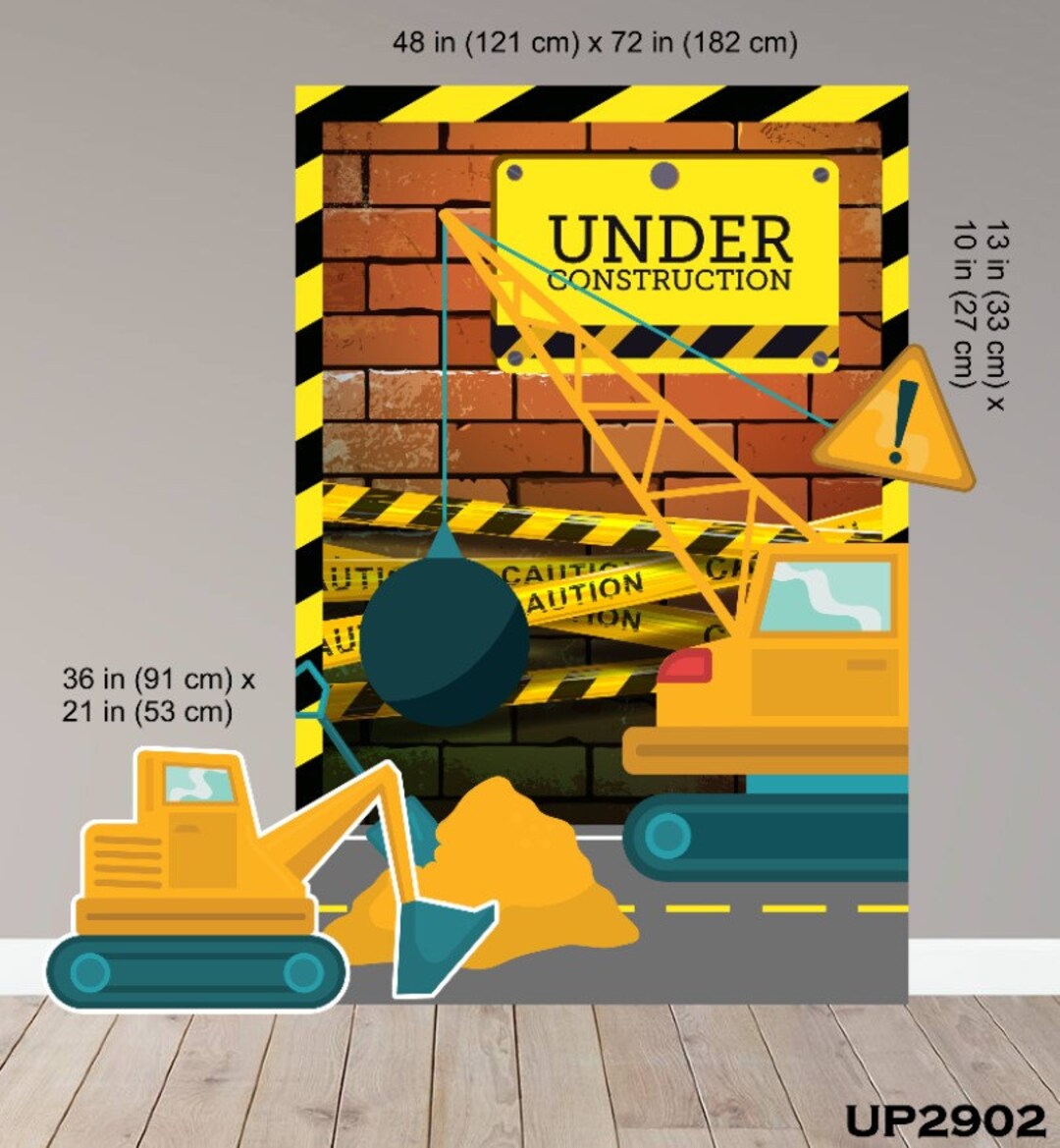 CONSTRUCTION Backhoe Canon Party Props Backdrops 4MM Coroplast Cutouts ...