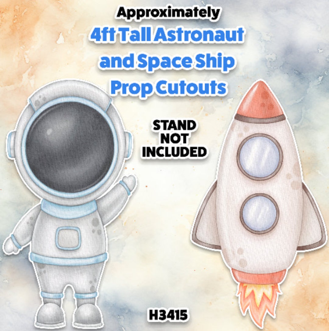 H3415 0.5 4FT ASTRONAUT 4MM Coroplast Cutouts Standees Durable ...